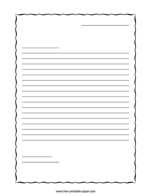 Letter Writing Paper Printable Printable World Holiday