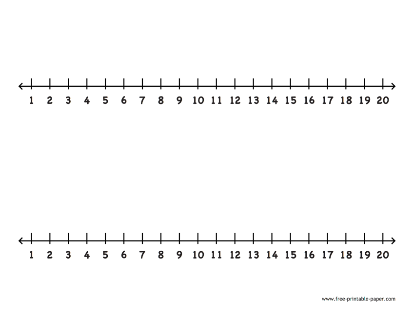 Single Number Line To 20 Clipart