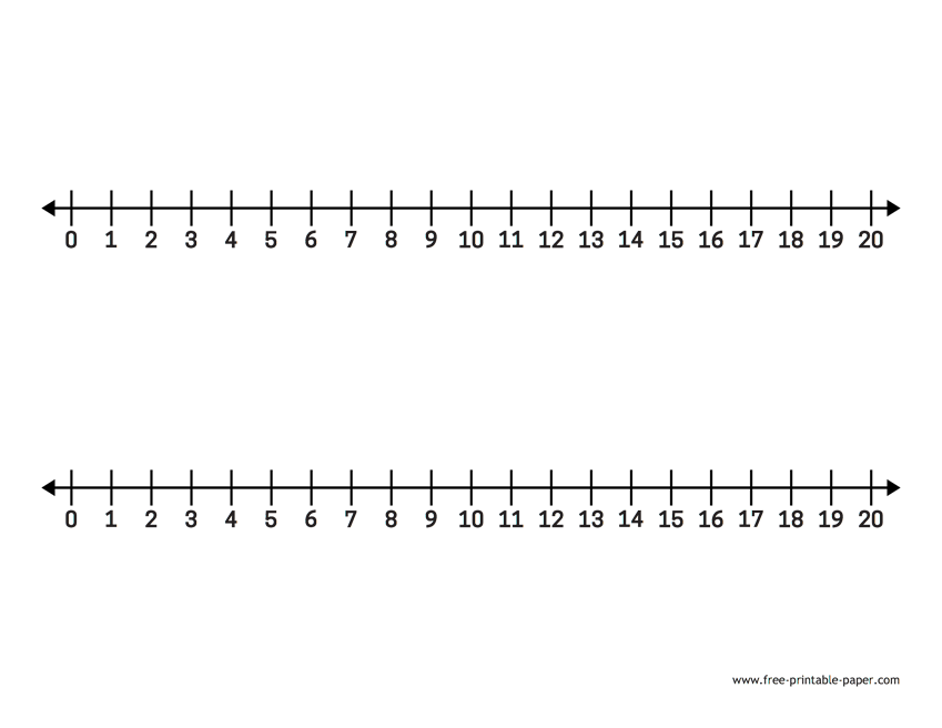 Number Lines To 20 Free Printable Paper