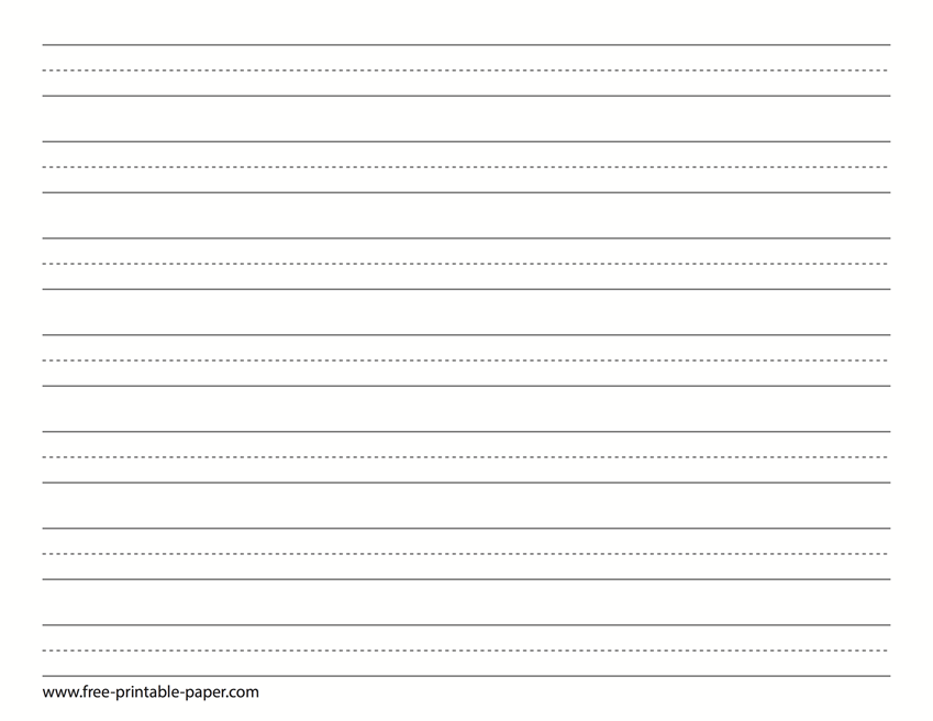 Printable Lined Paper For Kindergarten Kindergarten